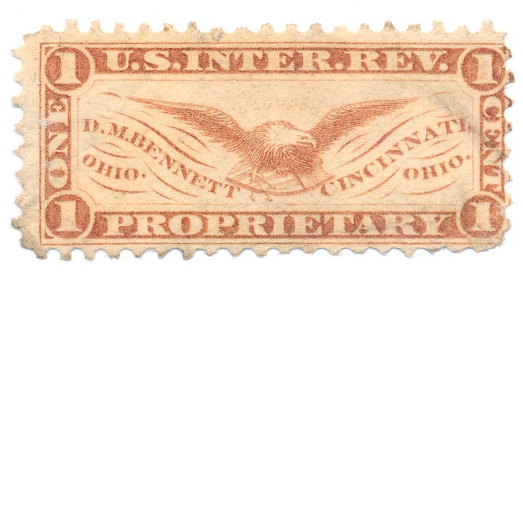 RS30a D. M. Bennett 1c Medicine Stamp - Match and Medicine Proprietary ...