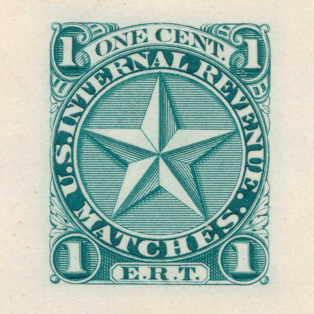 RO177P1 E.R. Tyler Match Stamp, Large Die Proof, ex Joyce - Match and ...