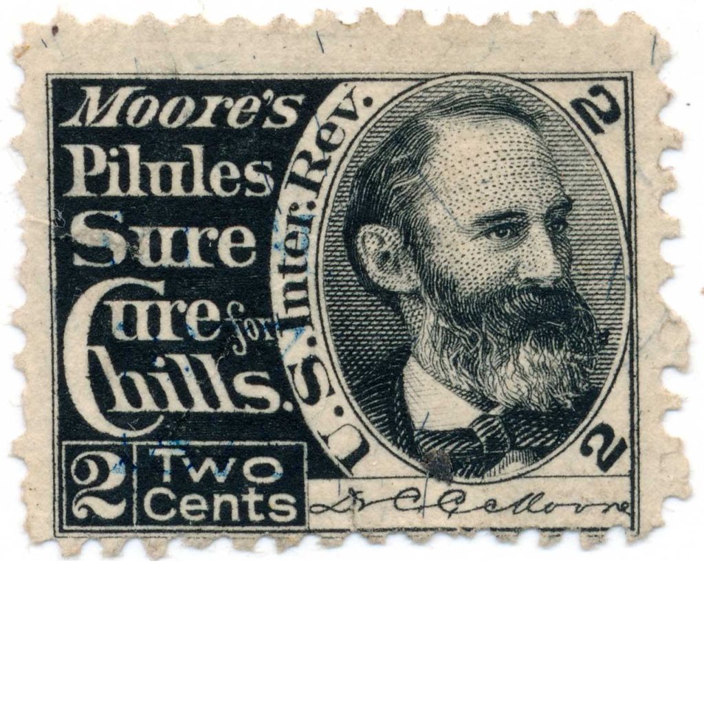 RS184b C. C. Moore's Sure Cure Pills medicine stamp - Match and ...